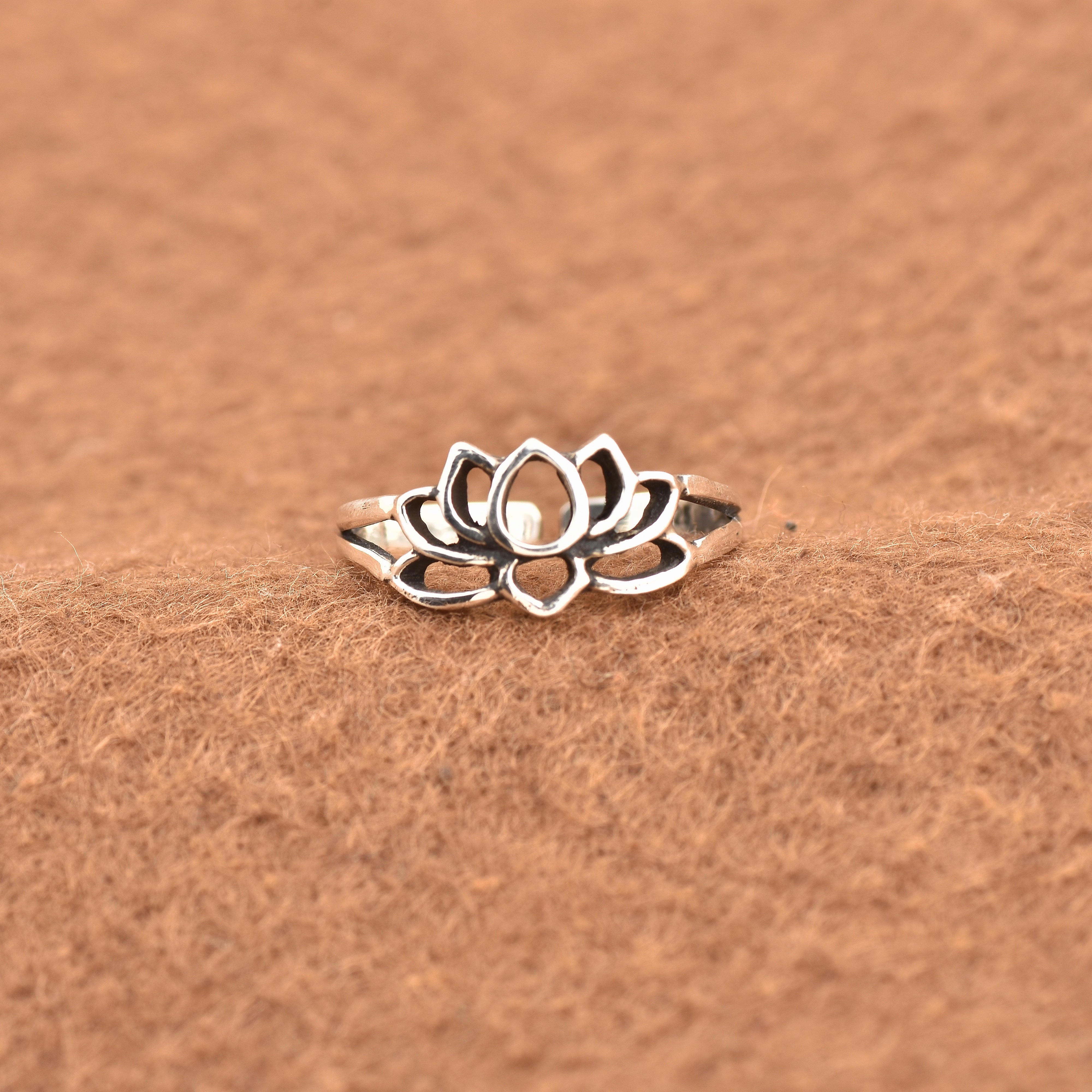Silver Lotus Ring by Silveristhan – Handmade 925 Sterling Silver Jewelry